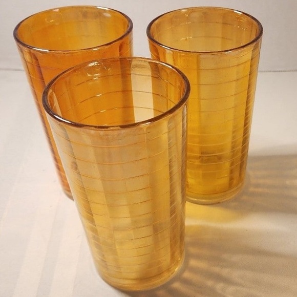Vintage | Dining | Antique 0 Yrs Old Jeanette Glass Marigold Grid ...